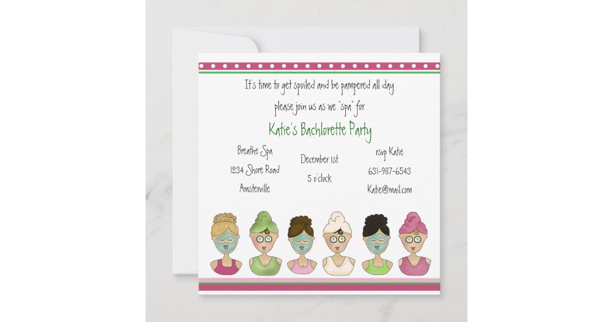 Spa Girls Invitation | Zazzle