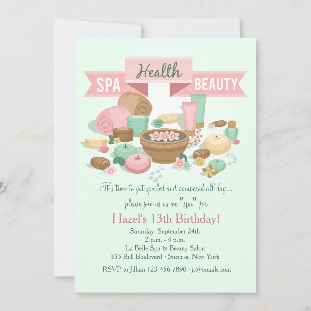 Spa Health Beauty Invitation | Zazzle