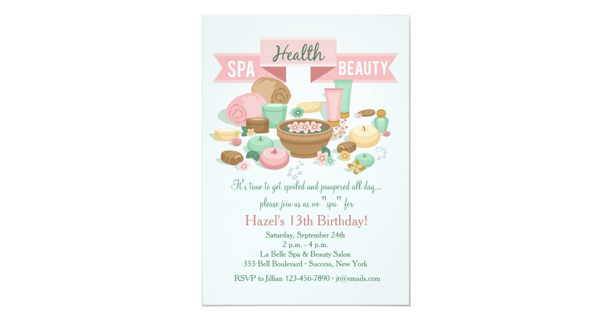 Spa Health Beauty Invitation | Zazzle.com