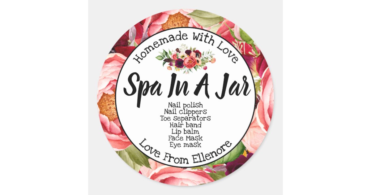 Spa In A Jar Classic Round Sticker | Zazzle