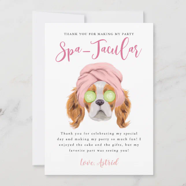 Spa Kids Birthday Party Spatacular Thank You Card | Zazzle