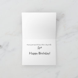 Spa-Like Birthday Wishes Card | Zazzle