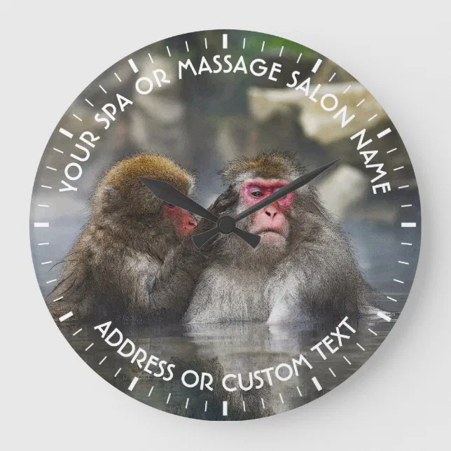 Spa Massage Therapy Salon Relax Hot Tube Jacuzzi Large Clock | Zazzle