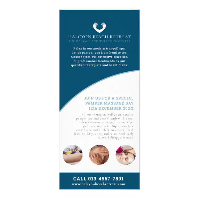 Spa massage wellness promotional marketing rack card | Zazzle
