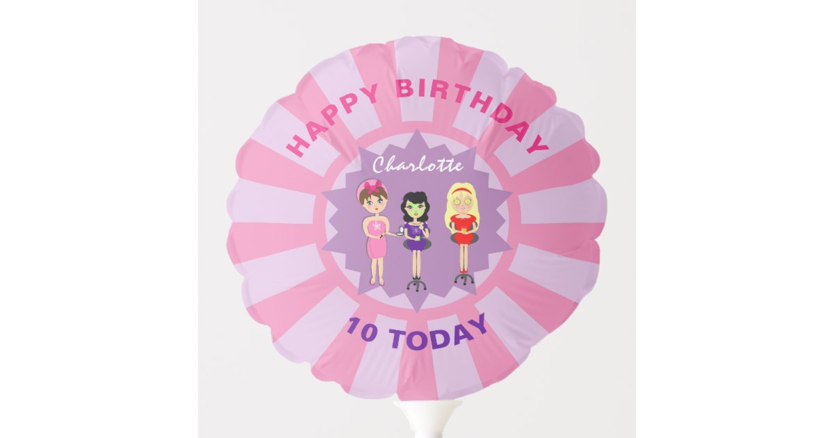 Spa Pamper Girly Kids Cute Birthday Party Balloon | Zazzle