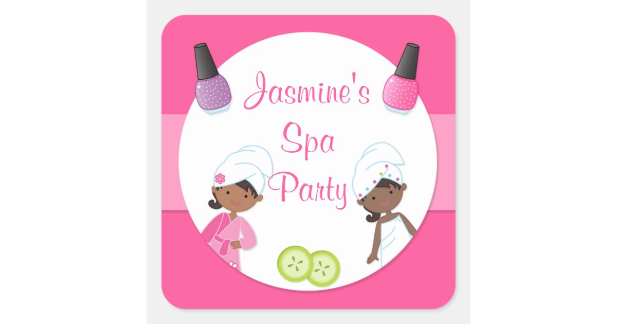 Spa Party Favor Sticker | Zazzle
