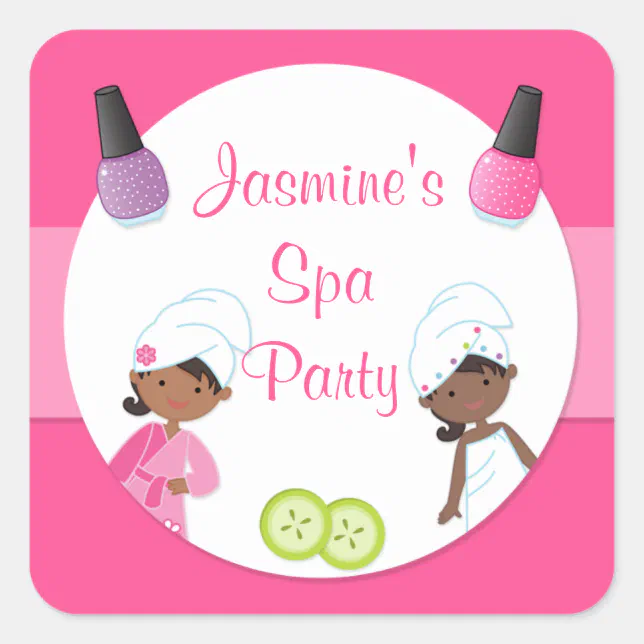 Spa Party Favor Sticker | Zazzle