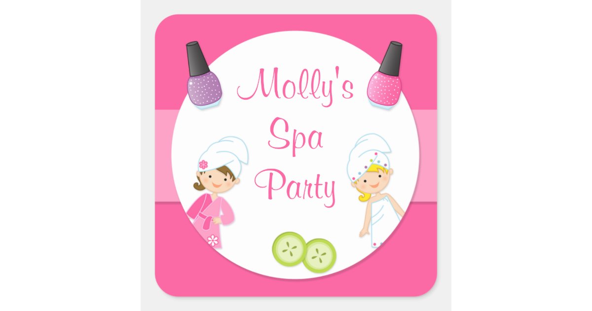 Spa Party Favor Sticker | Zazzle