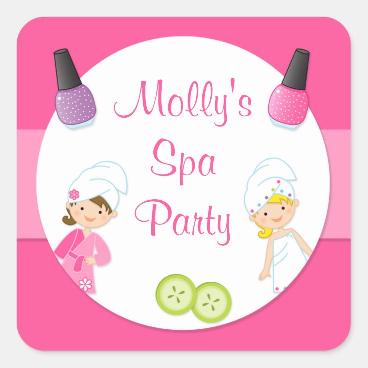 Spa Party Favor Sticker | Zazzle