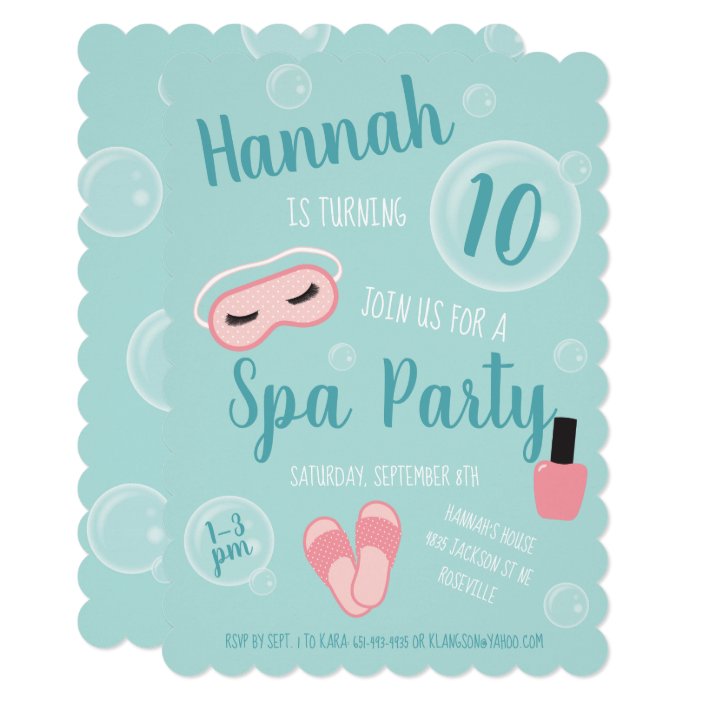 Spa Party Girls Birthday Party Invitation | Zazzle.com