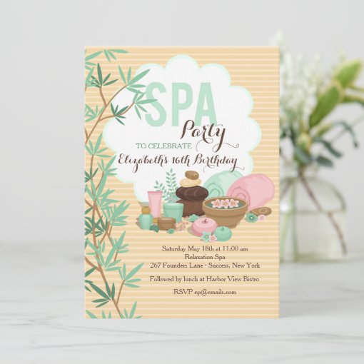Spa Party Invitation | Zazzle