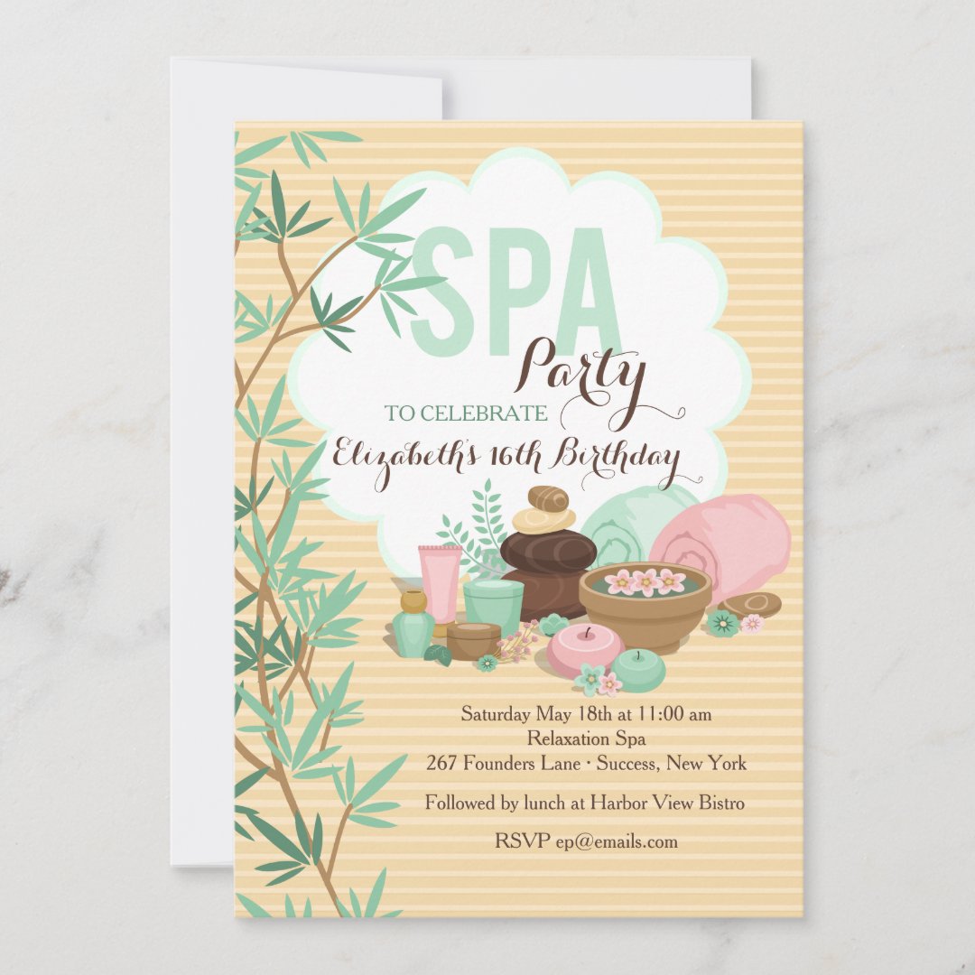 Spa Party Invitation | Zazzle