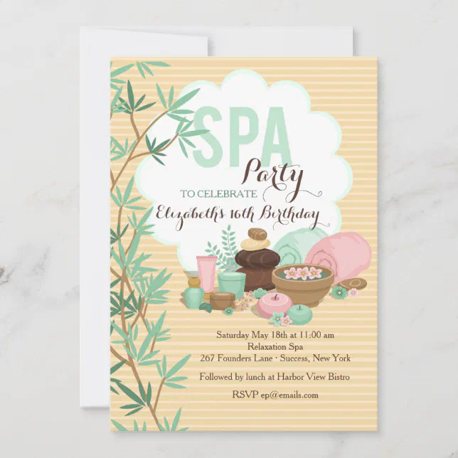 Spa Party Invitation | Zazzle