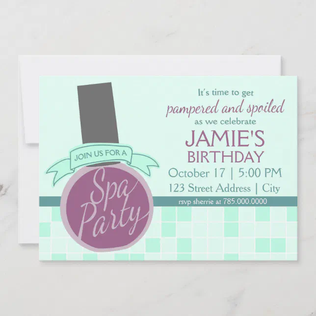 Spa Party Invitation | Zazzle