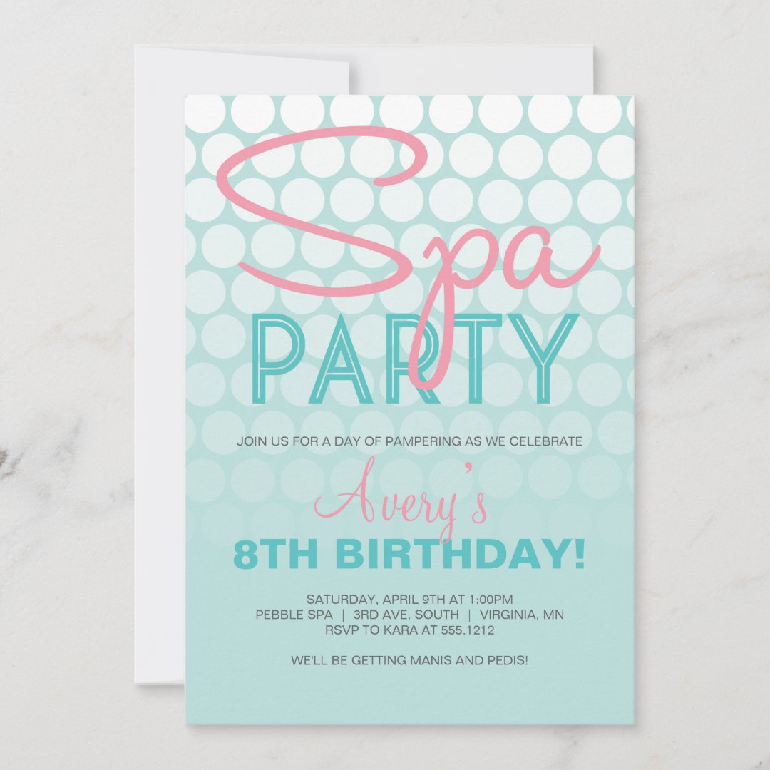 Spa Party Invitation | Zazzle