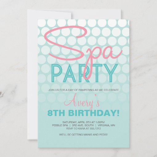 Spa Party Invitation | Zazzle