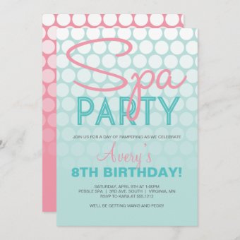 Spa Party Invitation | Zazzle