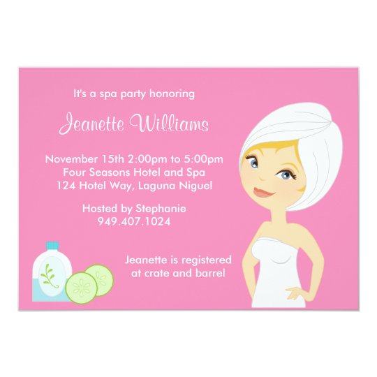 Spa Party Invitation | Zazzle.com