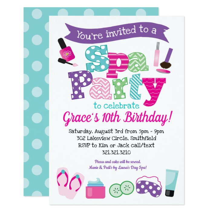 Spa Party Invitation - Kids Birthday Spa Party | Zazzle.com