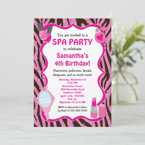 Spa Party Invitation, Spa Birthday sleepover Invitation | Zazzle