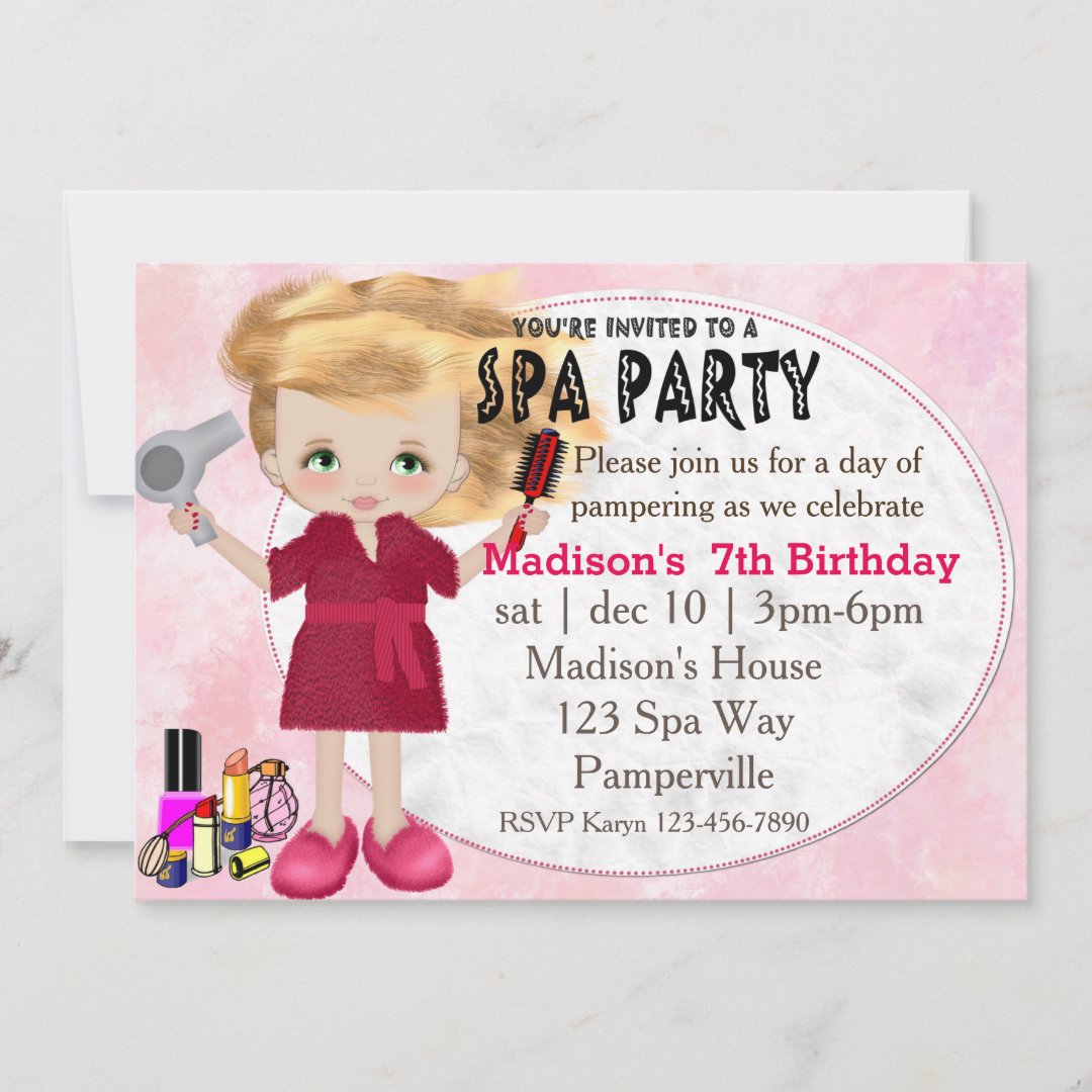 Spa Party Invite | Zazzle