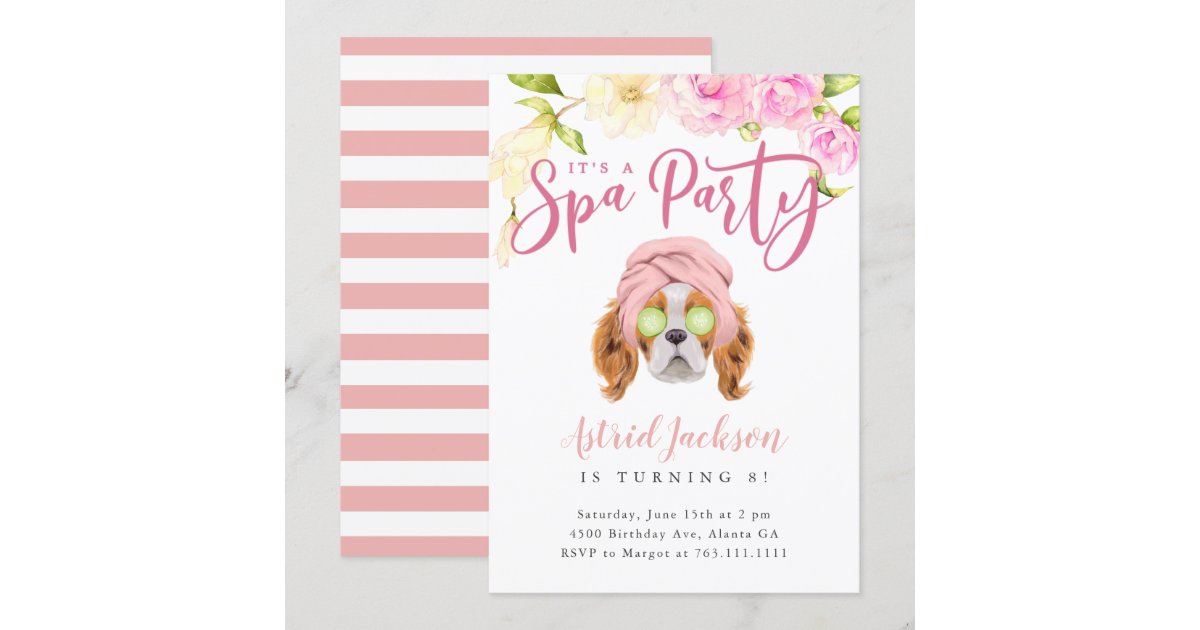 Spa Party Kids Birthday Invitation | Zazzle