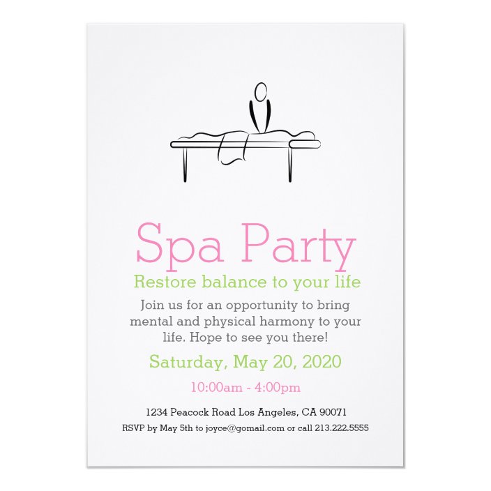 Spa Party Massage Icon Invitation | Zazzle.com