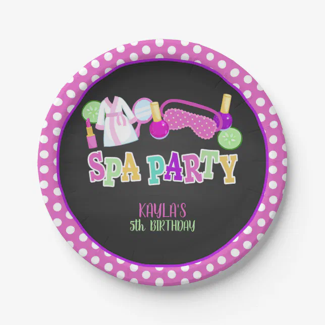 Spa Party Paper Plate - Custom | Zazzle