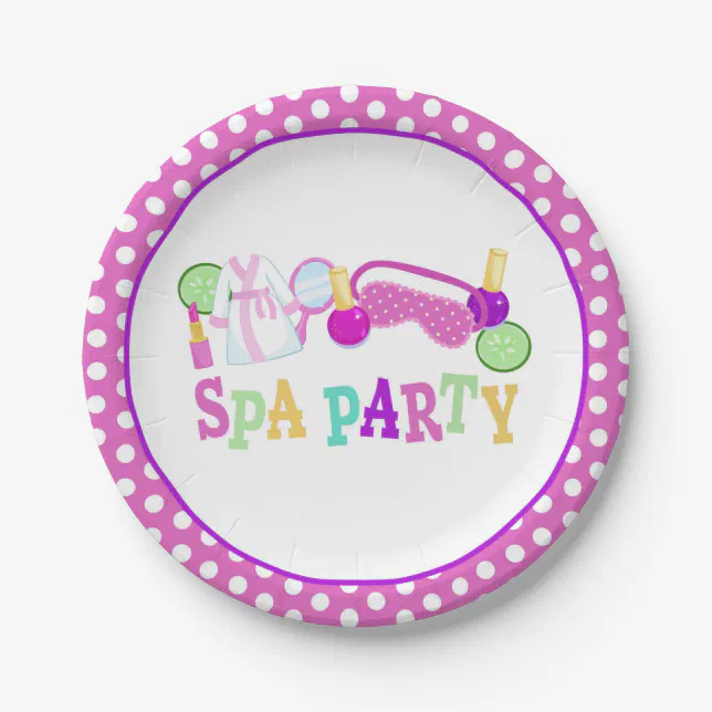 Spa Party Paper Plate - WH | Zazzle