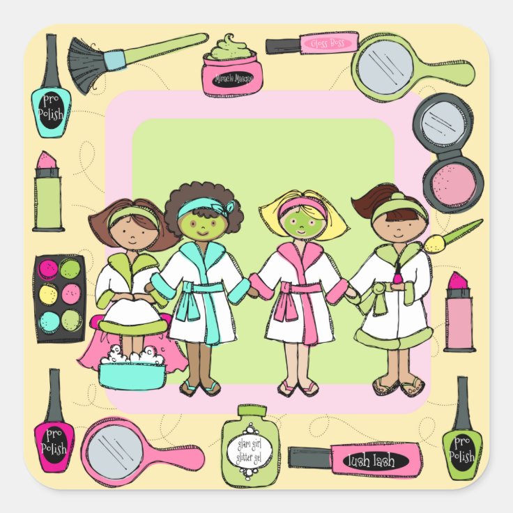 Spa Party Stickers | Zazzle