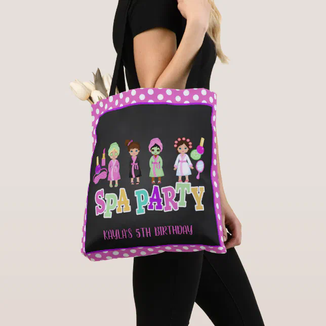 Spa Party Tote Bag - Girls - Blk | Zazzle