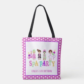 Spa Party Tote Bag - Girls - White | Zazzle