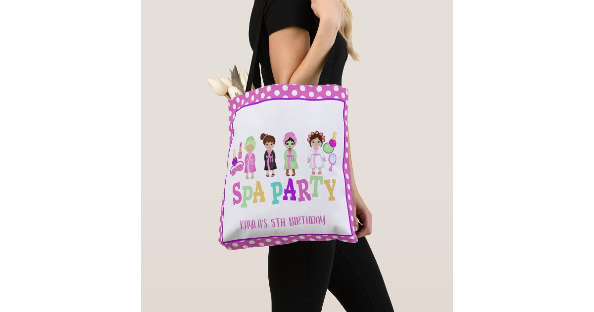 Spa Party Tote Bag - Girls - White | Zazzle