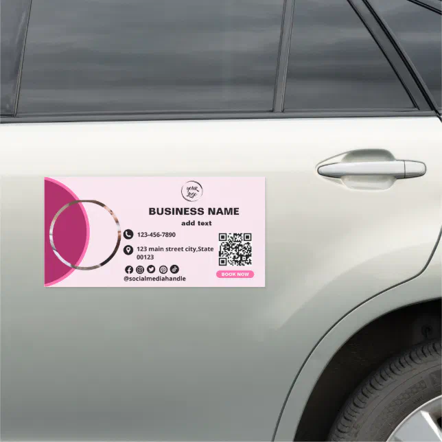 SPA Qr Code Photo Business Car Magnet | Zazzle