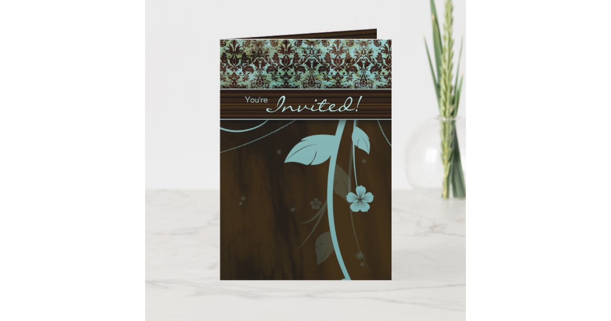 Spa Salon Brochure Greeting Card Flower Blue | Zazzle