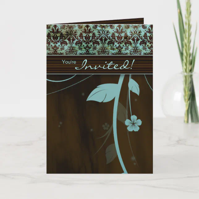 Spa Salon Brochure Greeting Card Flower Blue | Zazzle