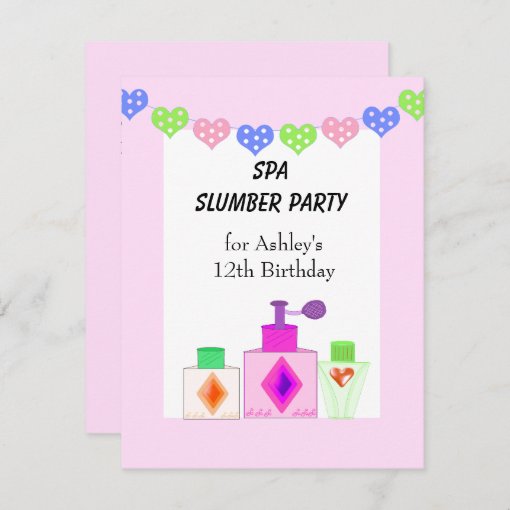 Spa Slumber Party for Girls Invitation | Zazzle
