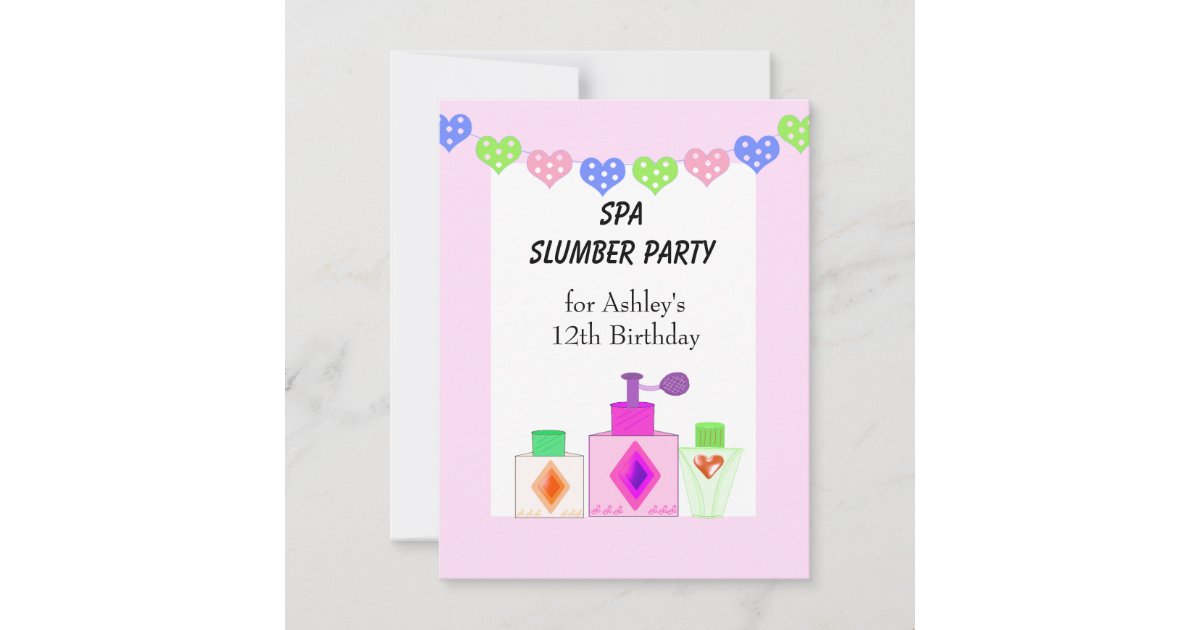 Spa Slumber Party for Girls Invitation | Zazzle