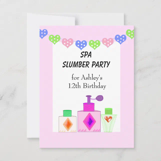 Spa Slumber Party for Girls Invitation | Zazzle