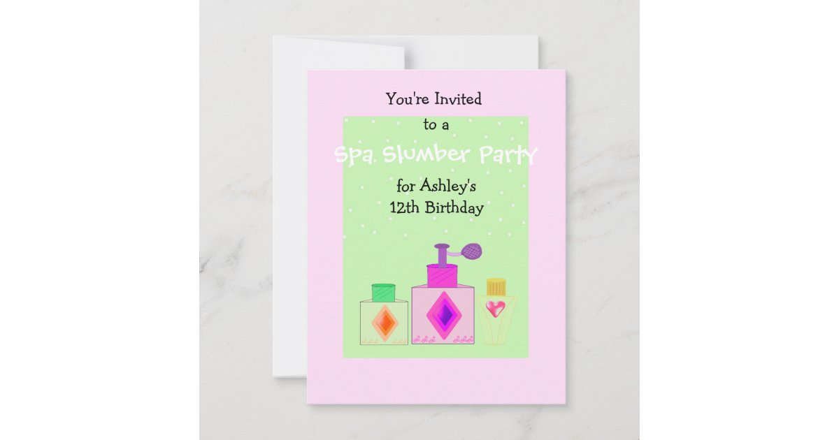 Spa Slumber Party for Girls Invitation | Zazzle