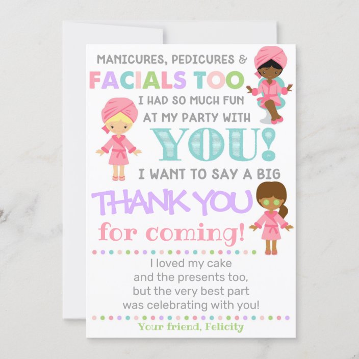 Spa Thank You Card | Spa Birthday Thank You | Zazzle.com