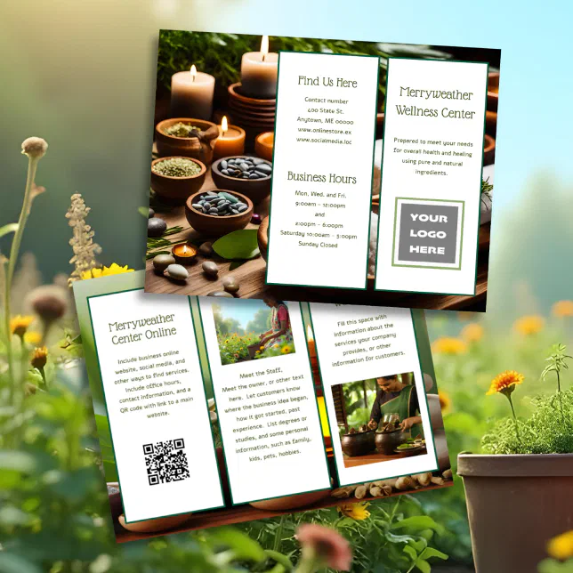 Spa Wellness Holistic Ayurveda Folded Brochure Flyer | Zazzle