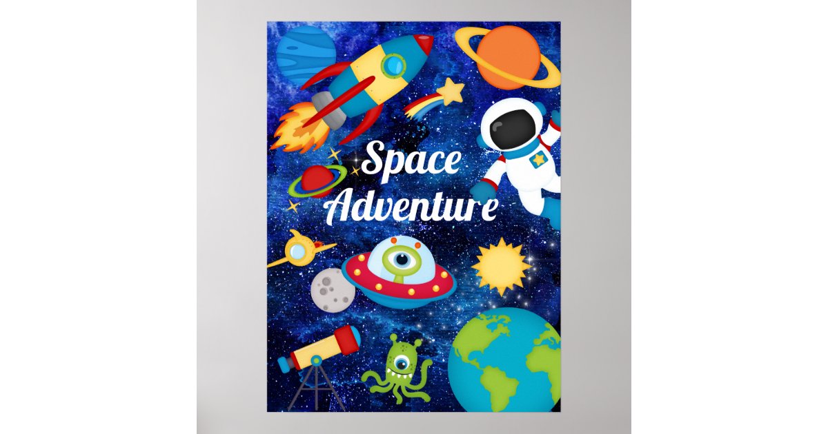 Space Adventure Kid's Poster | Zazzle