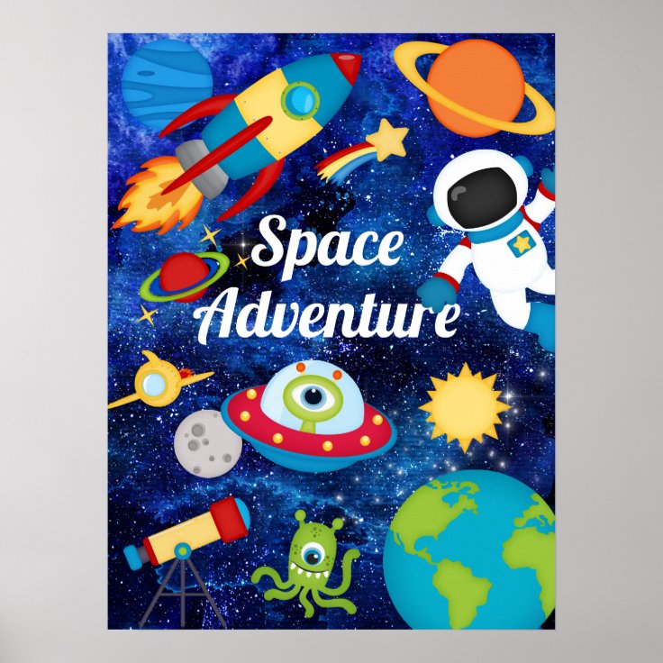 Space Adventure Kid's Poster | Zazzle