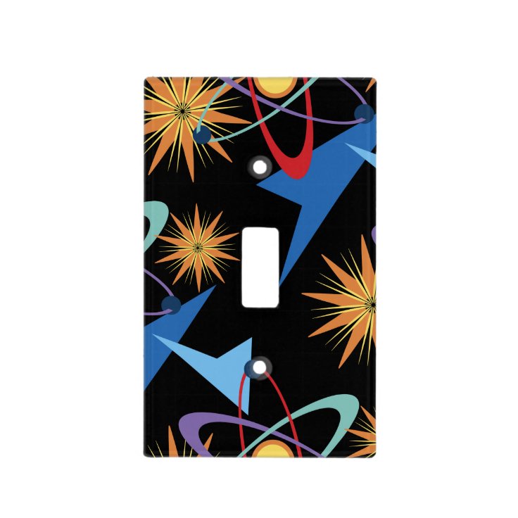 Space Age Retro Multicolored Pattern Light Switch Cover | Zazzle