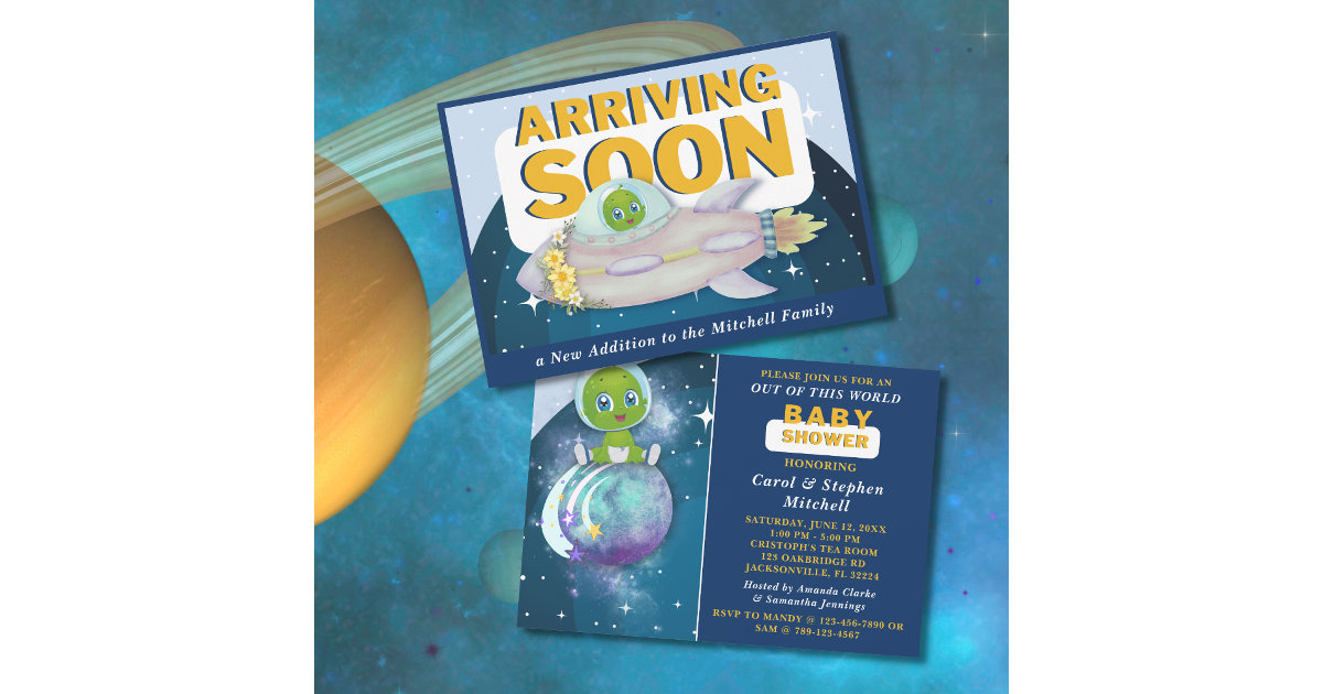 Space Alien Baby Shower Invitation | Zazzle