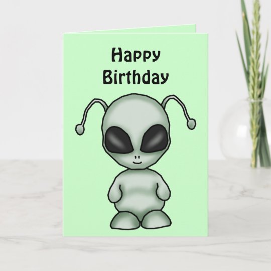 Space Alien Birthday Card | Zazzle.com