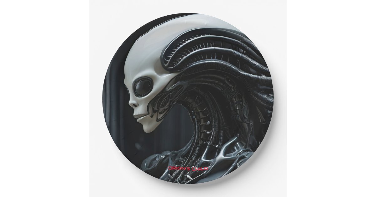 Space Alien Profile Paper Plates | Zazzle