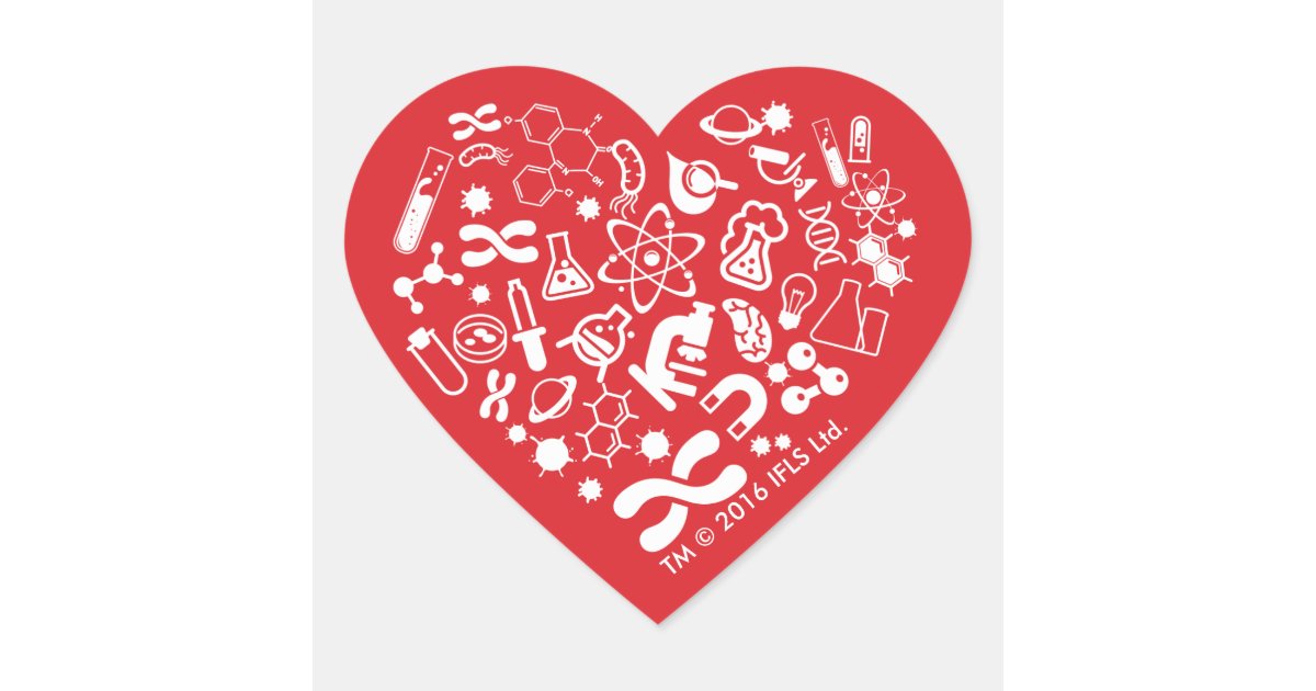 Space And Science Heart Heart Sticker | Zazzle