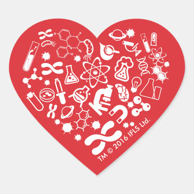 Space And Science Heart Heart Sticker | Zazzle
